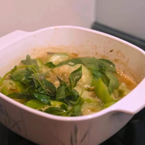 Super Comforting Stir Fried Basil Ginger Loofah Gourd - Tiffy Cooks
